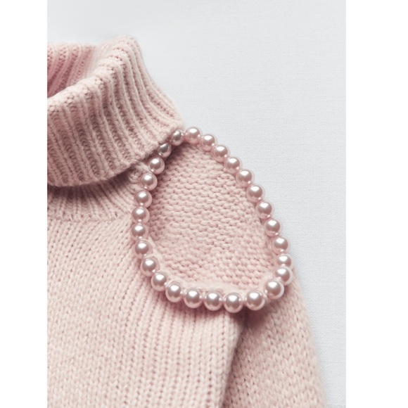 Zara | Sweaters | Zara Pearl Cut Out Knit Sweater | Poshmark